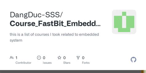 Github Dangduc Ssscoursefastbitembeddedsystems This Is A List Of