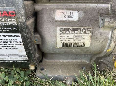 Generac Engine Legacy Auction Company