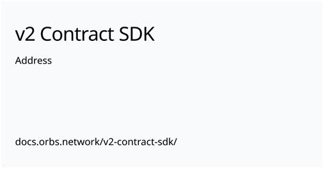 Address V2 Contract Sdk