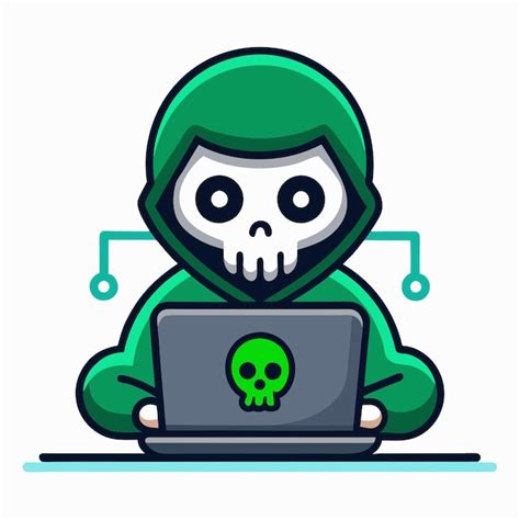 Cartoon Hacker Character With Glasses And Laptop Illustration For Tech And Gaming Designs