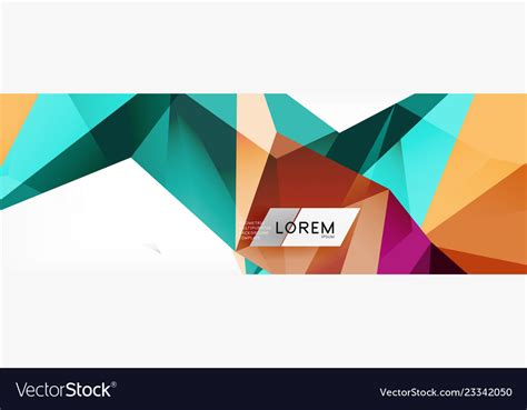 Mosaic Triangular Low Poly Style Abstract Vector Image
