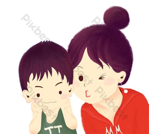 따뜻한 부모 자식 테마의 만화 그림 일러스트 Png Psd 무료 다운로드 Pikbest