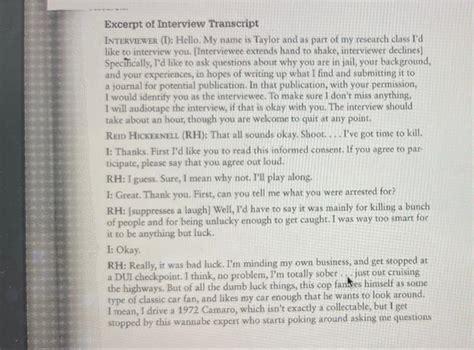 solved excerpt of interview transcript interviewer i