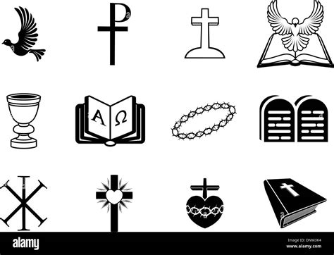 Illustration Der Religiösen Zeichen Und Symbole Aus Dem Christentum