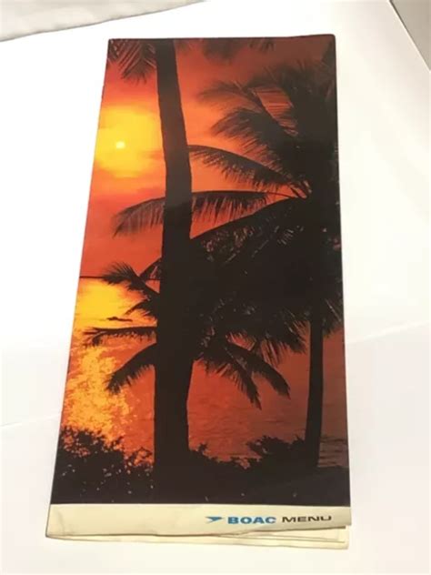 Boac First Class Menu Caribbean Sunset Image Lon Cai Nbo Mru Mar 1971 Crumple £1850 Picclick Uk
