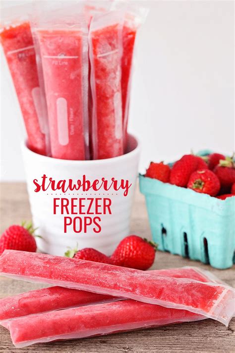 Strawberry Freezer Pops The Baker Upstairs Recipe Sugar Free Popsicles Popsicle Recipes