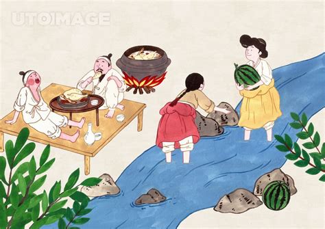 유토이미지 전통명절005 캐릭터 일러스트 강아지 그림 일러스트레이션