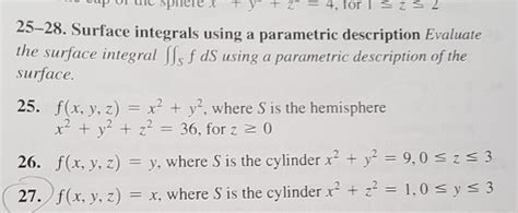 Solved 2 4 For I Szs2 25 28 Surface Integrals Using A