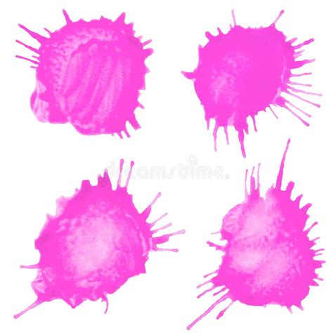 Set Of Watercolor Blobs Isolated On White Background Vector Illustration Stock Vector