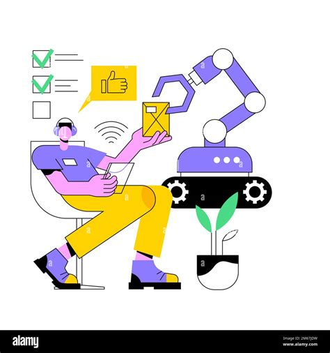 remotely operated robots abstract concept vector illustration remotely