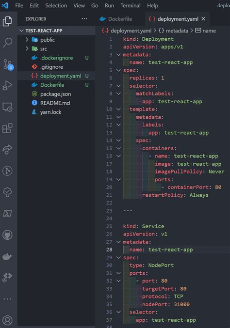 running a react app on local kubernetes cluster on windows 10