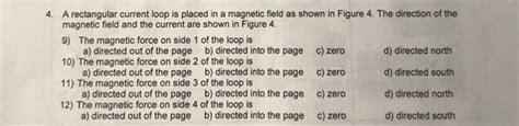 solved 4 a rectangular current loop is placed in a magnetic