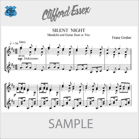Silent Night Mandolin And Guitar Duet Clifford Essex Music Co Ltd
