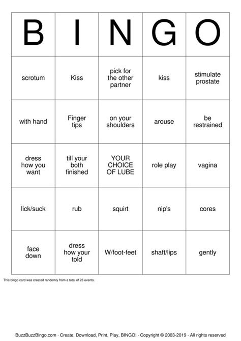 SEXY BINGO Bingo Cards To Download Print And Customize
