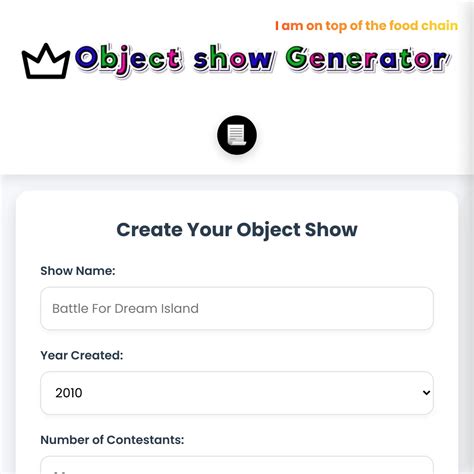 Object Show Generator Websim Play