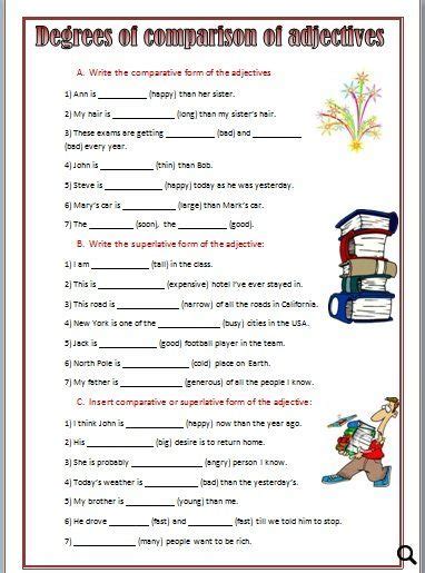degree of comparison exercise for class 4 catalog library