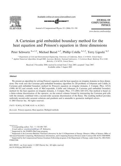 a cartesian grid embedded boundary method for the heat equation