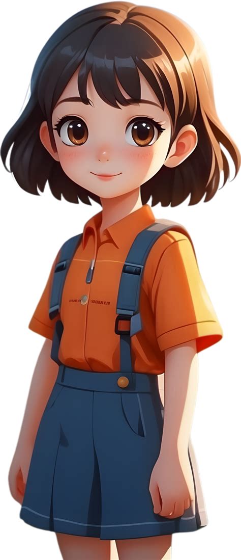 Ai Generated Cartoon Girl Smile Face 35562709 Png