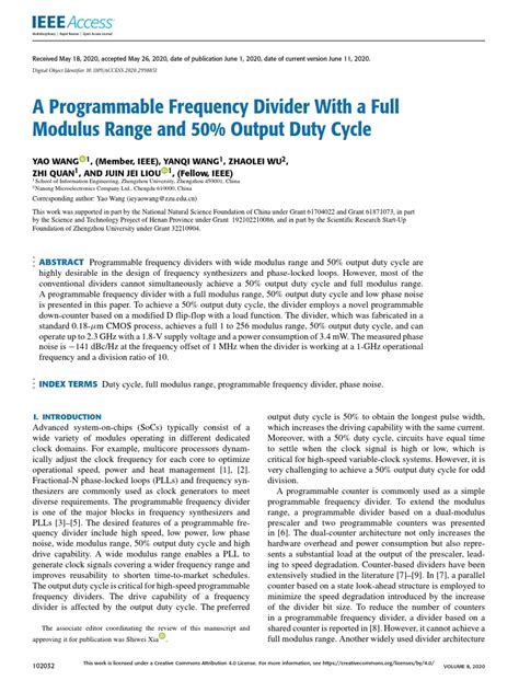 A Programmable Frequency Divider With A Full Modulus Range And 50