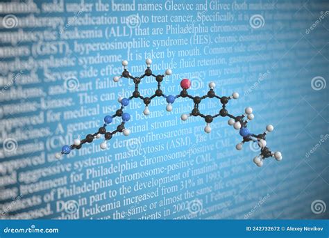Imatinib Molecule Ball And Stick Molecular Model Chemistry Related 3d Rendering Stock Image