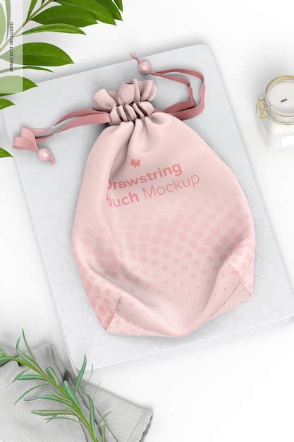 Premium Psd Drawstring Pouch Mockup