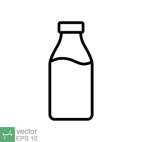 Milk Bottle Icon Simple Outline Style Linear Style Pictogram Calcium