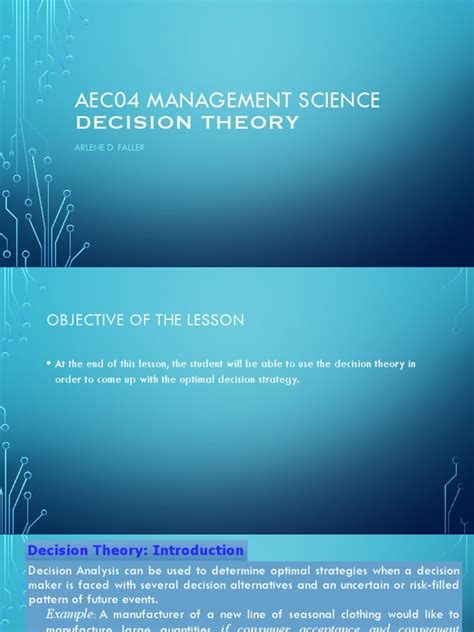 Decision Theory Pdf Pdf