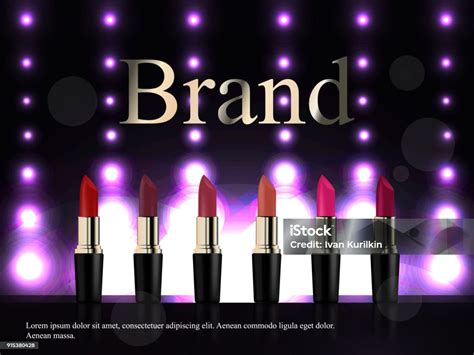 3d 그림에서 스 칼 렛 배경 광고에 대 한 최신 유행 화장품 디자인에 고립 된 패션 립스틱 광고 립스틱에 아래로 흐르는 액체