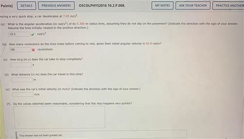 Solved Points] Details Previous Answers Oscolphys2016