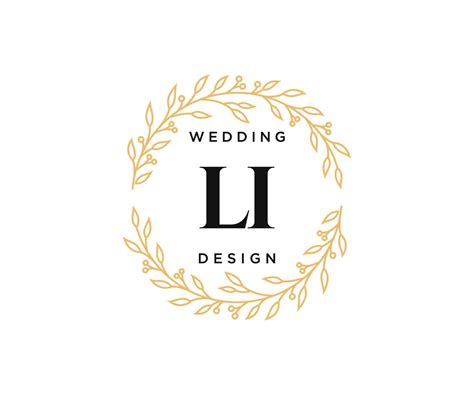 Li Initials Letter Wedding Monogram Logos Collection Hand Drawn Modern Minimalistic And Floral