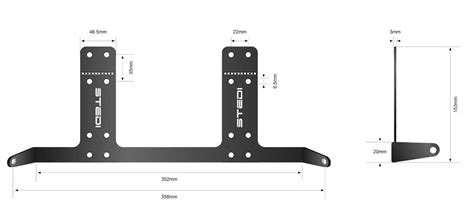 Stedi License Plate Reverse Bracket To Suit Micro V2 13 9 Inch
