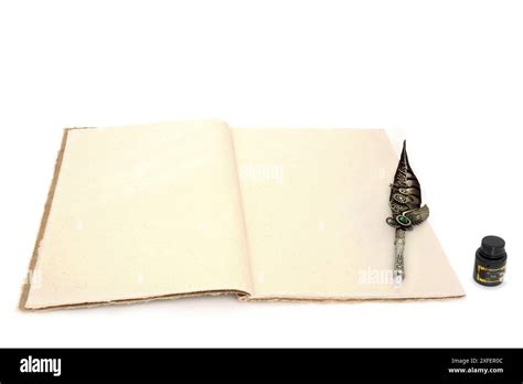 Retro Writing Equipment With Feather Quill Nib Pen Hemp Notebook And