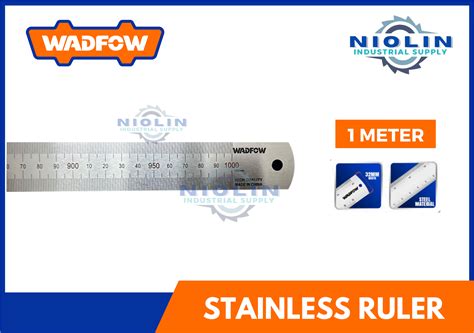 Wadfow Stainless Steel Ruler 1 Meter Niolin Industrial Supply