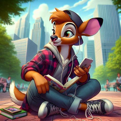 Bambi As An Anthro Teenager With Technology 3 By Penguindareangel12 On