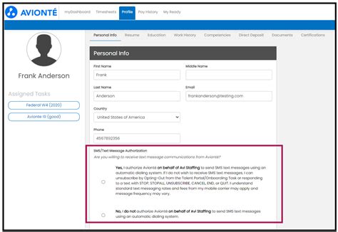 Set Up And Use Text Message Consent Avionte Bold