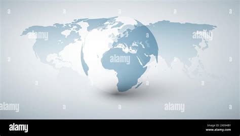 Earth Globe And World Map Design Layout Global Business Technology