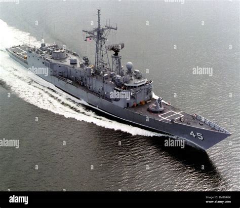 An Elevated Port View Of The Guided Missile Frigate De Wert Ffg 45