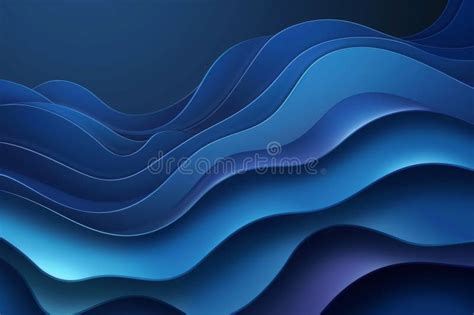 Abstract Dark Blue Gradient Background With Elegant Wave Patterns Modern And Calming Design