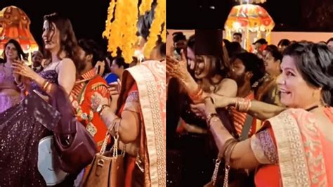 Man Playing Dhol Makes Girl Sit On Instrument During Baraat Procession Aunty Intervenes Viral