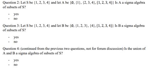 Solved Question 2 Let S Be 1 2 3 4 And Let A Be 0 Chegg Com
