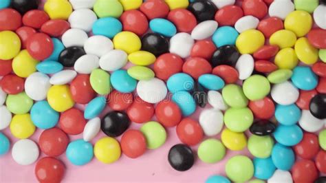 Colorful Candy Dragees Jump On The Surface Stock Footage Video Of