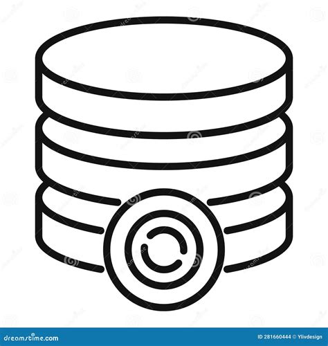 Server Backup Icon Outline Vector Data Cloud Stock Vector