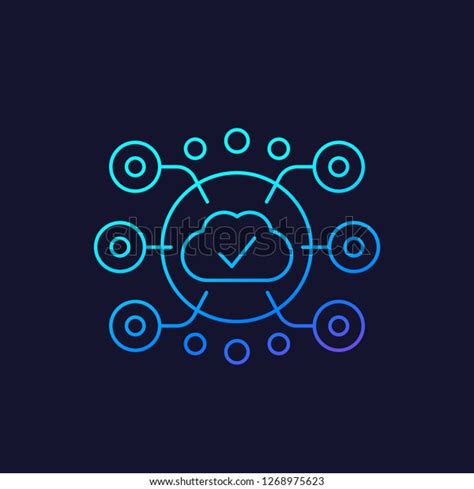 Edge Computing Vector Linear Icon Stock Vector Royalty Free 1268975623