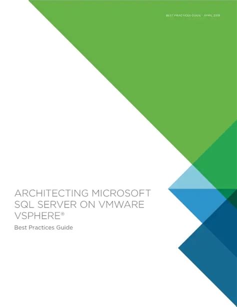 Architecting Microsoft Sql Server On Vmware Vsphere® Best Practices Guide Architecting Microsoft