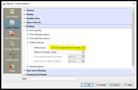 Using Printstyle Tables In Draftsight
