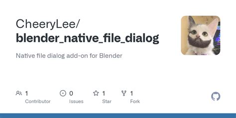 Github Cheeryleeblendernativefiledialog Native File Dialog Add On For Blender