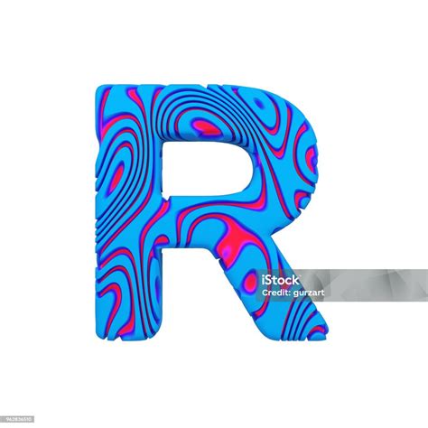 알파벳 R 대문자 편지입니다 파란색 굵은 기호 스포티 한 글꼴에 의하여 이루어져 있다 3d 렌더링에 고립 된 흰색 배경 0명에 대한 스톡 사진 및 기타 이미지 Istock