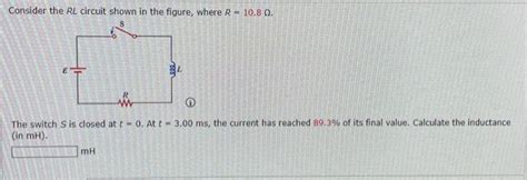 solved consider the rl circuit shown in the figure where