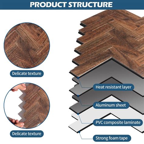 Peel And Stick Wood Backsplash Mapel Brown Herringbone Tile Yipscazo