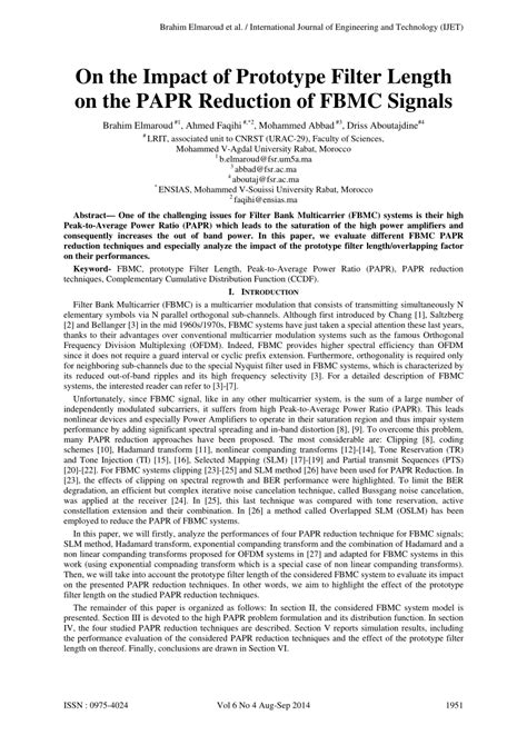 pdf on the impact of prototype filter length on the papr reduction of
